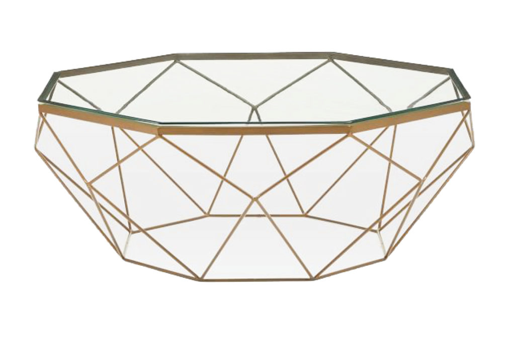 Geometric Gold Coffee Table - Loluma